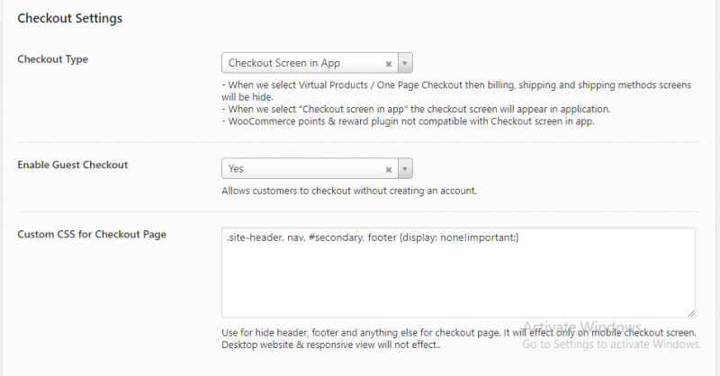 Checkout Settings Themes Coder
