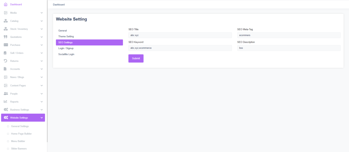 SEO settings - Themes-Coder
