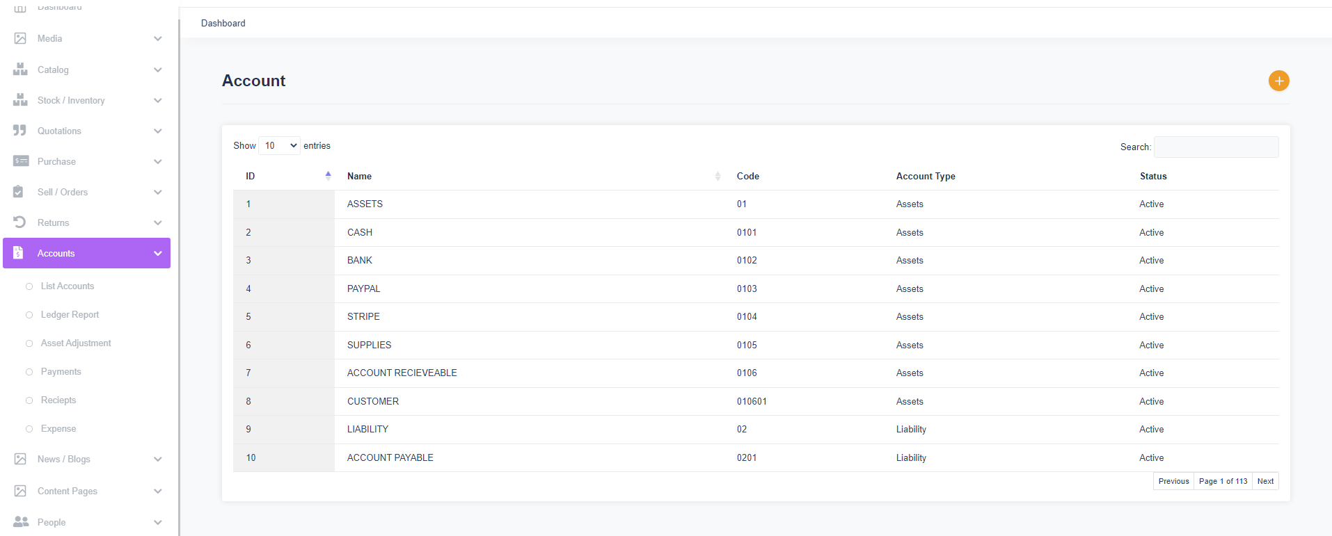 Accounts List - Themes-Coder