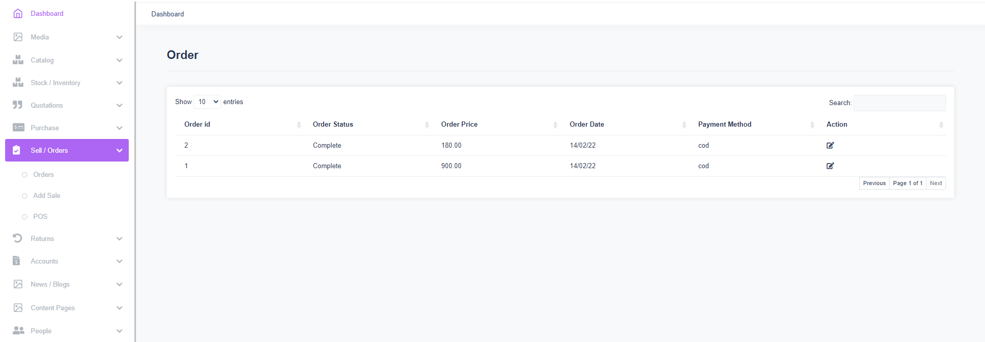 Orders List - Themes-Coder